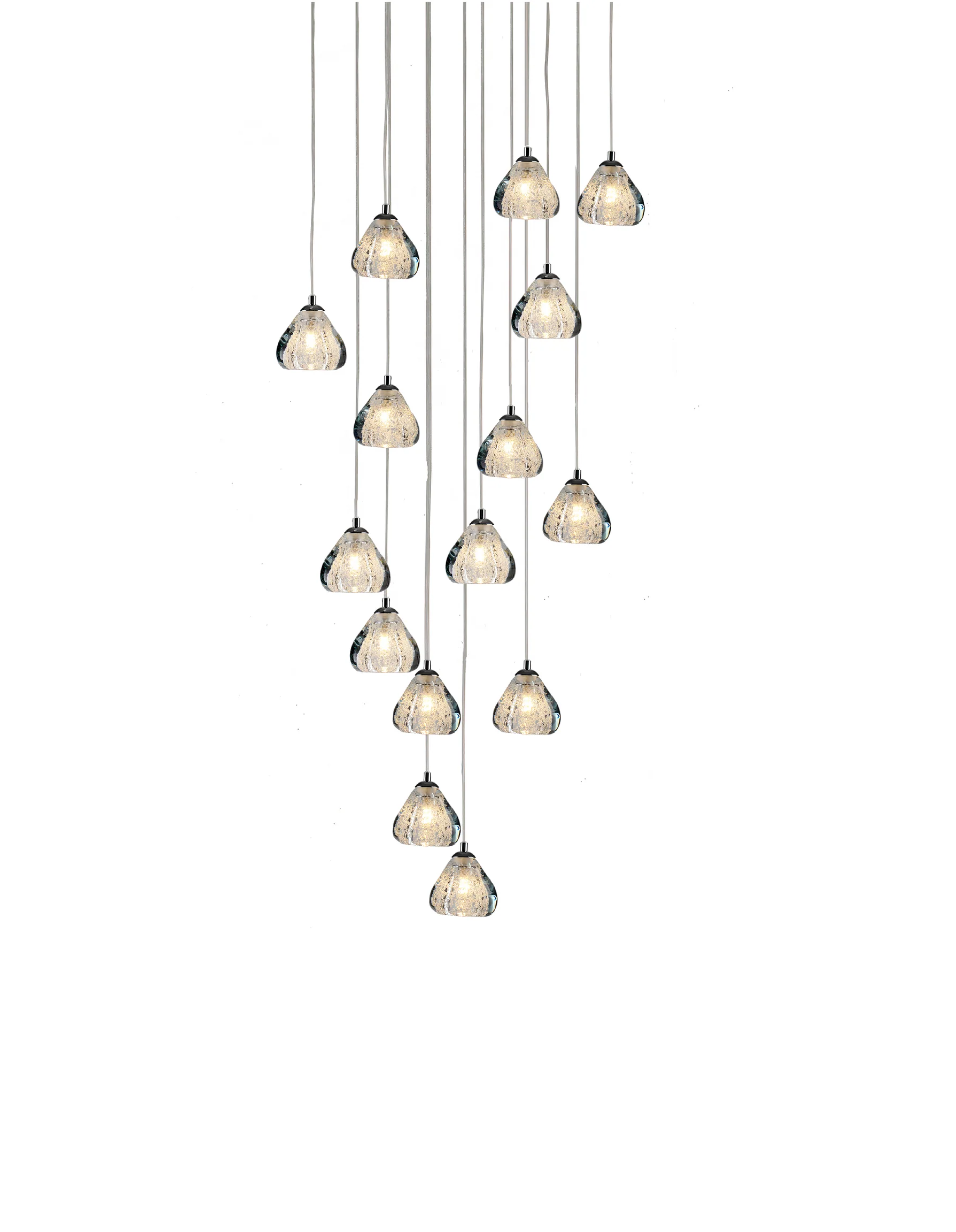 CH-C3T2-15R Cosmopolitan Chandelier Clear Bubble Triangle – VIZ Glass Inc.