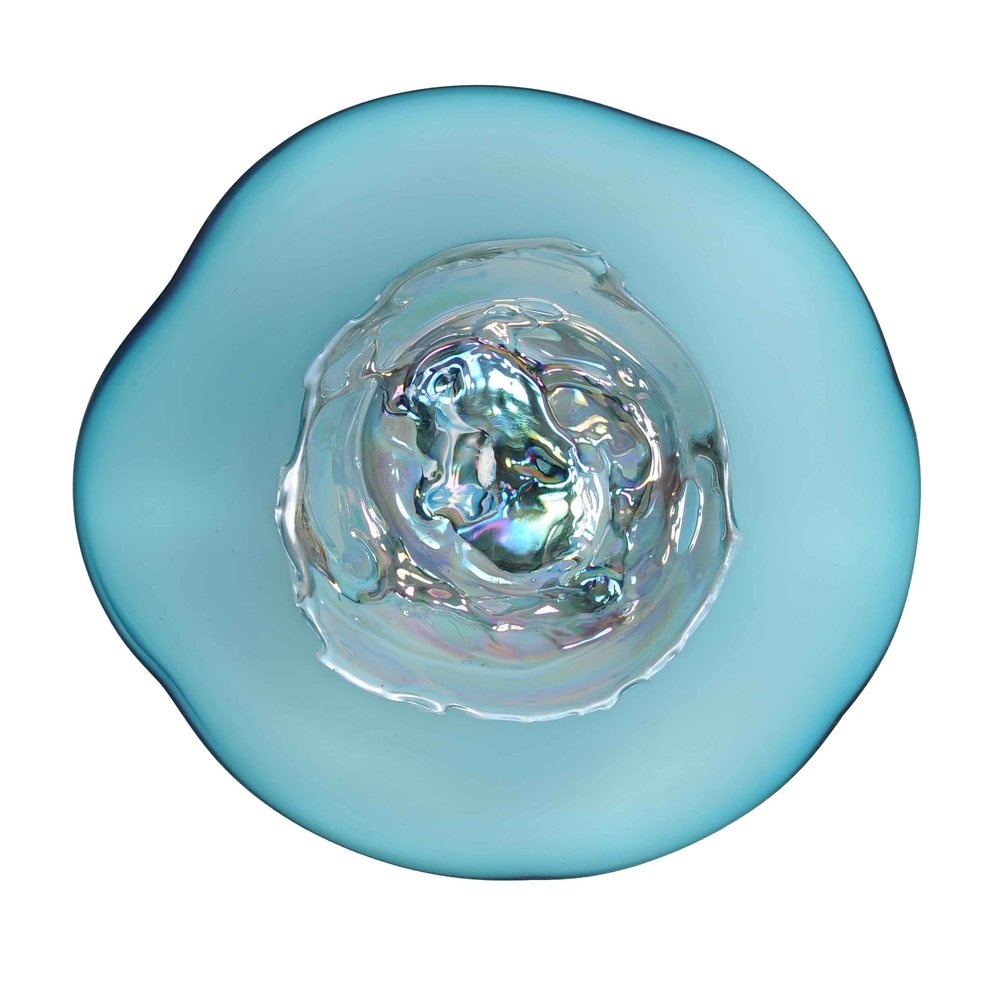 Glacier Glass Wall Art | Glacier Blue, Iridescent Silver Center | 11 to ...