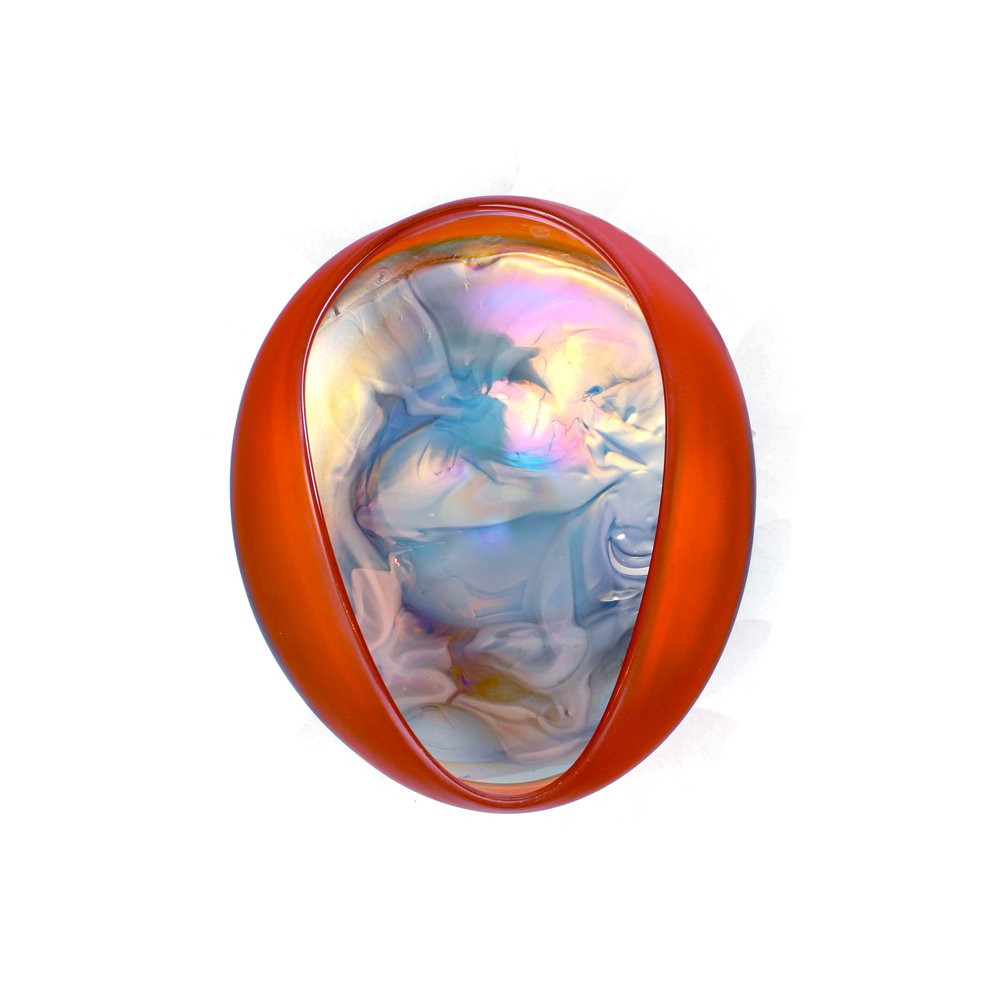 Nebula Iridescent Wall Art | Red With Iridescent Middle Made of Glass ...