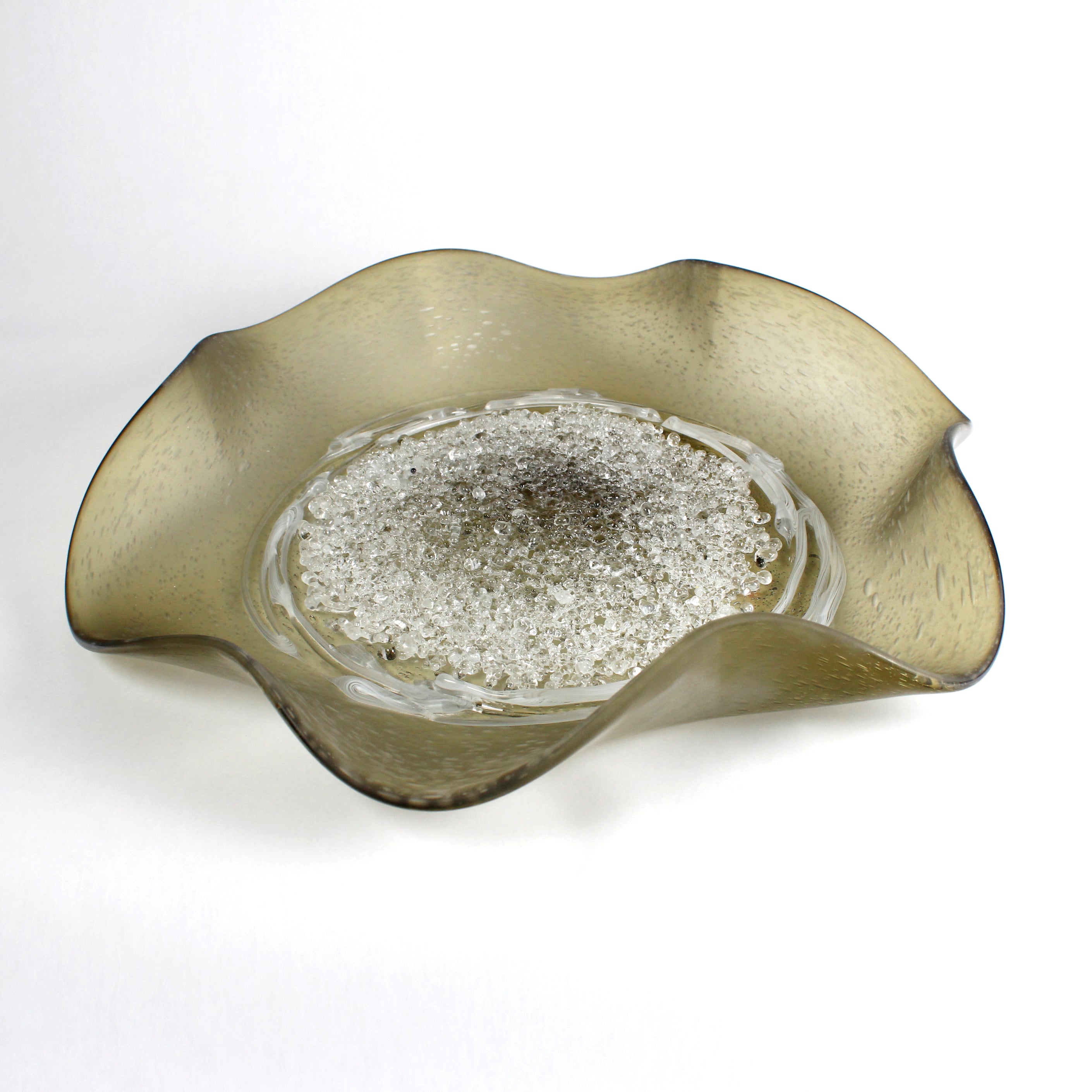 Hard Candy Glass Table Art | Arrowtown, Golden Olive, White, Brown | 20 ...