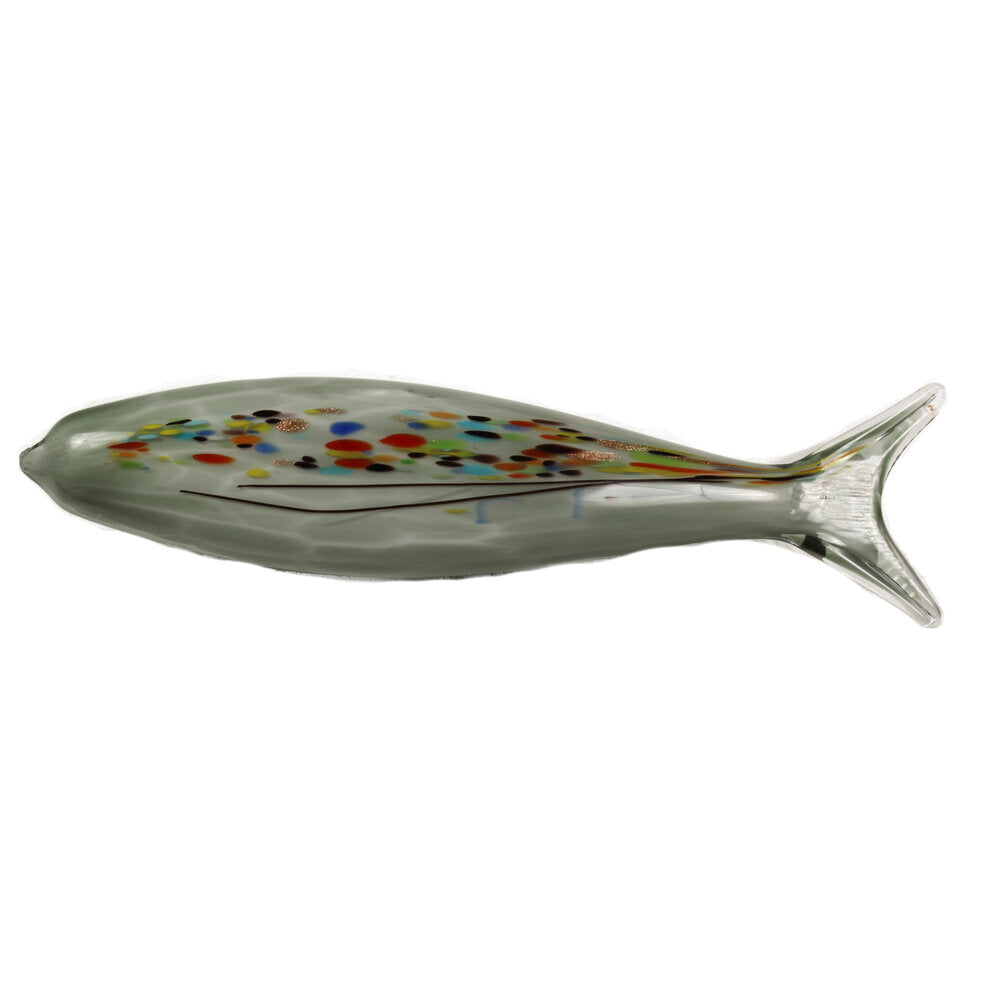 Glass Art Fish For Walls | White With Colorful Spots | 17 to 18 inches ...