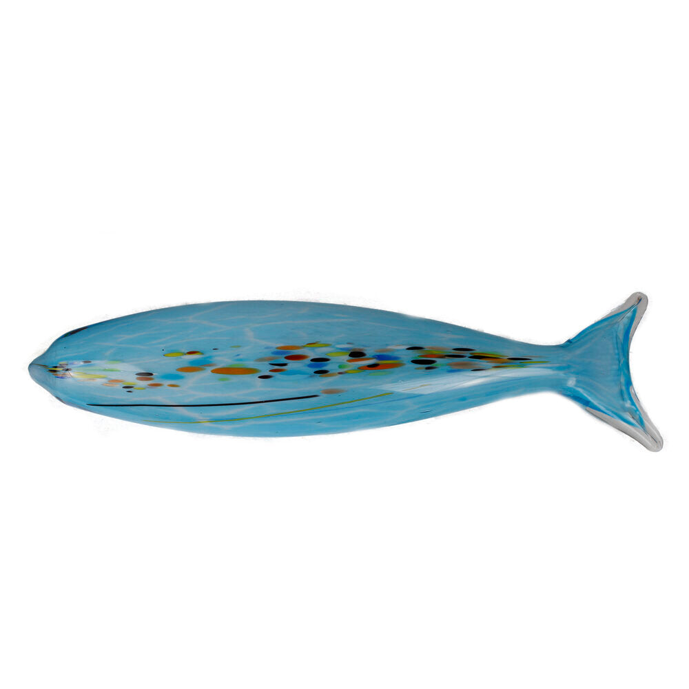 Glass Fish Art For Hanging On Walls | Light Blue With Spots | 17 to 18 ...