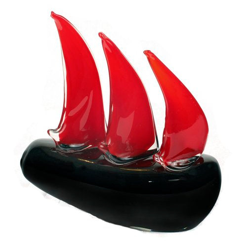 Fiery Horizons - Handblown Art Glass Sailboat Sculpture (Item #8023 ...