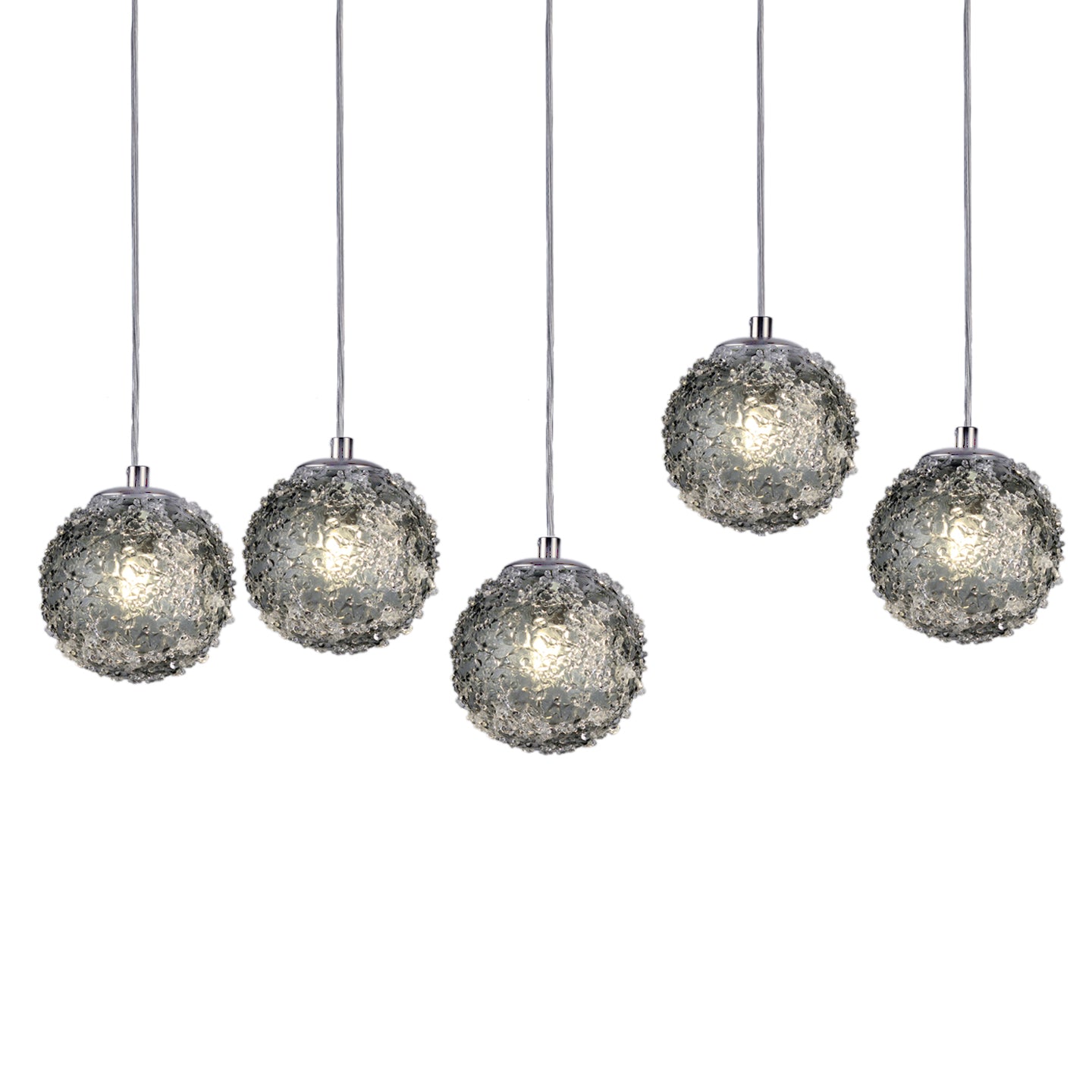 CH-D2SBSM-5L Cosmopolitan Chandelier Smoke Grey Snowball – VIZ Glass Inc.