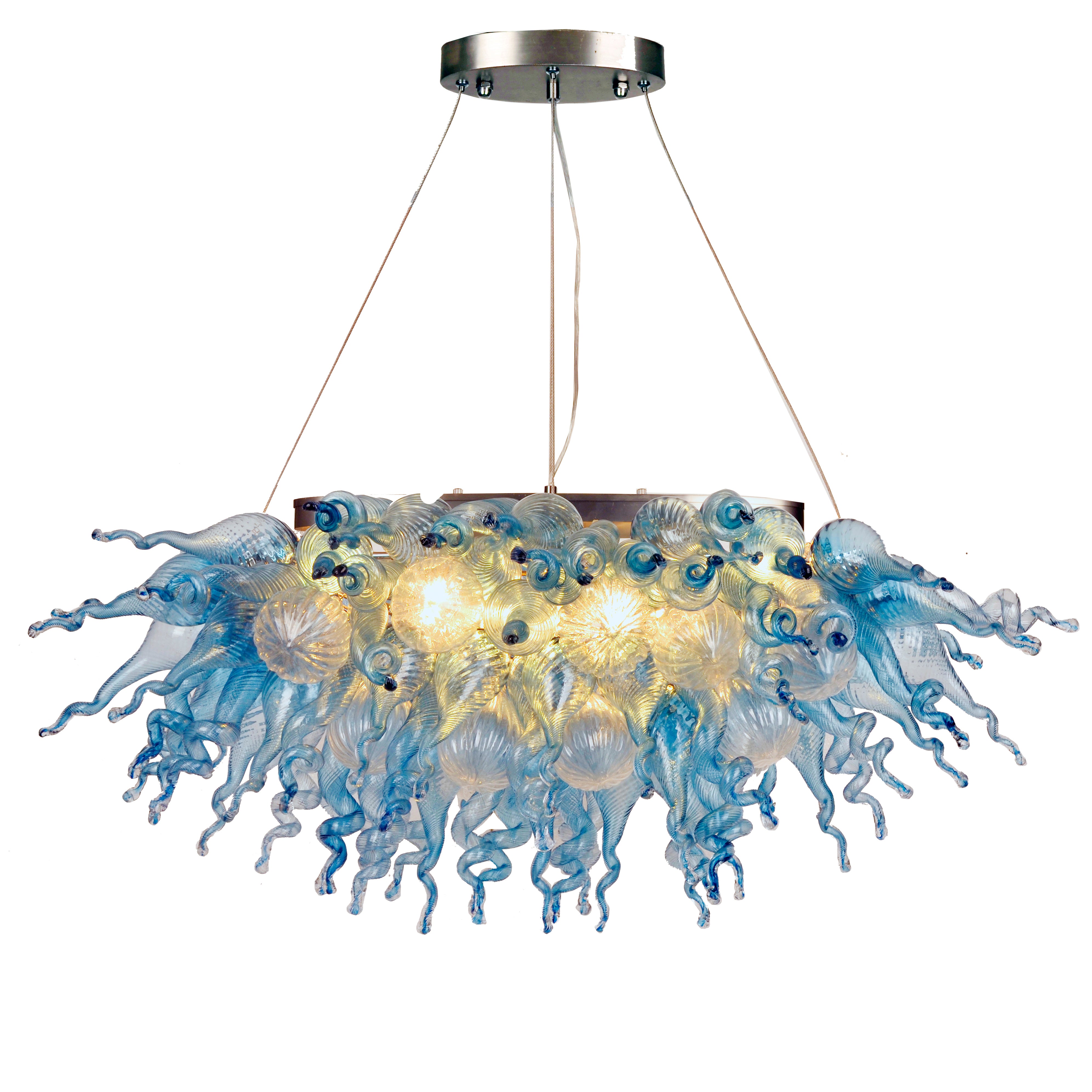 ColorSelect Winter Sky Linear Chandelier | Viz Art Glass – VIZ Glass Inc.